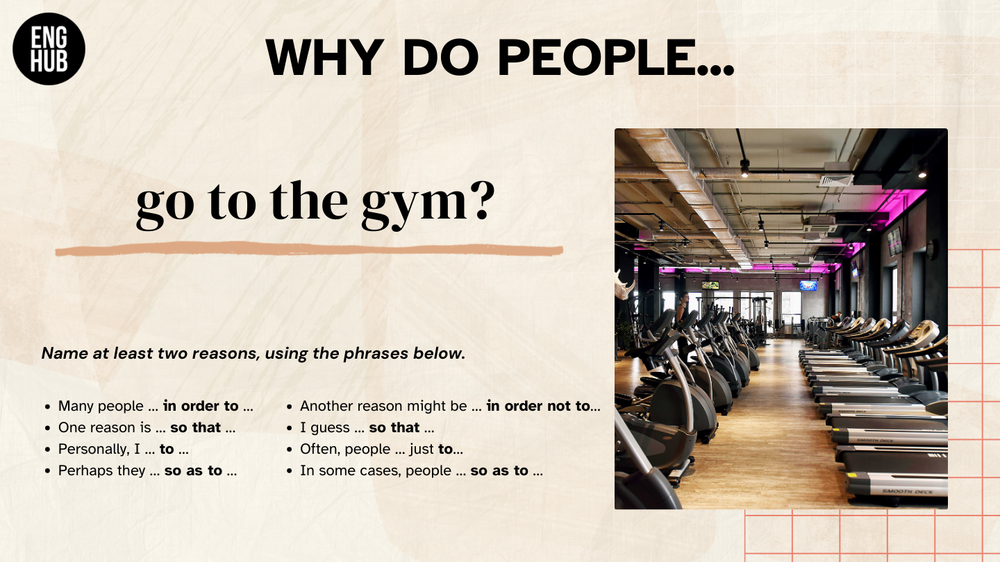 Why Do People - to, so as to, in order to, so that
